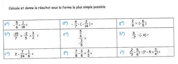 Exercice 12 : Problèmes sur les fractions: Classe de 4ème