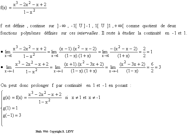 Aide exercice 4 : Continuité : Math Sup