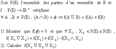Exercice 4 : Ensemble : Math Sup