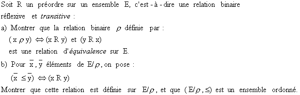 Exercice 1 : Structure : Math Sup